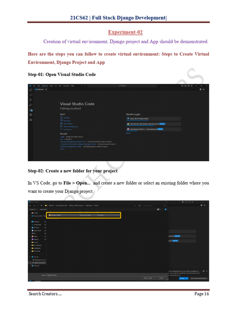 Experiment-02 Full Stack Django Search Creators | PDF | Directory (Computing) | Microsoft Windows