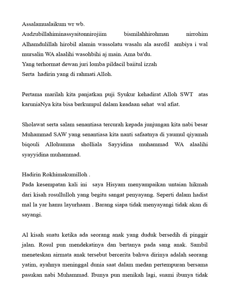 Naskah Lomba Pildacil Hisyam | PDF