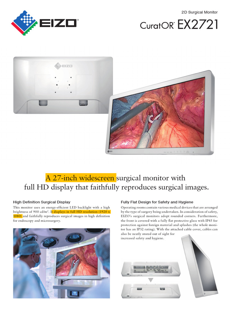 Monitor Grado Medico Eizo Curator Ex2721 | PDF | Computer Monitor | Computer Engineering