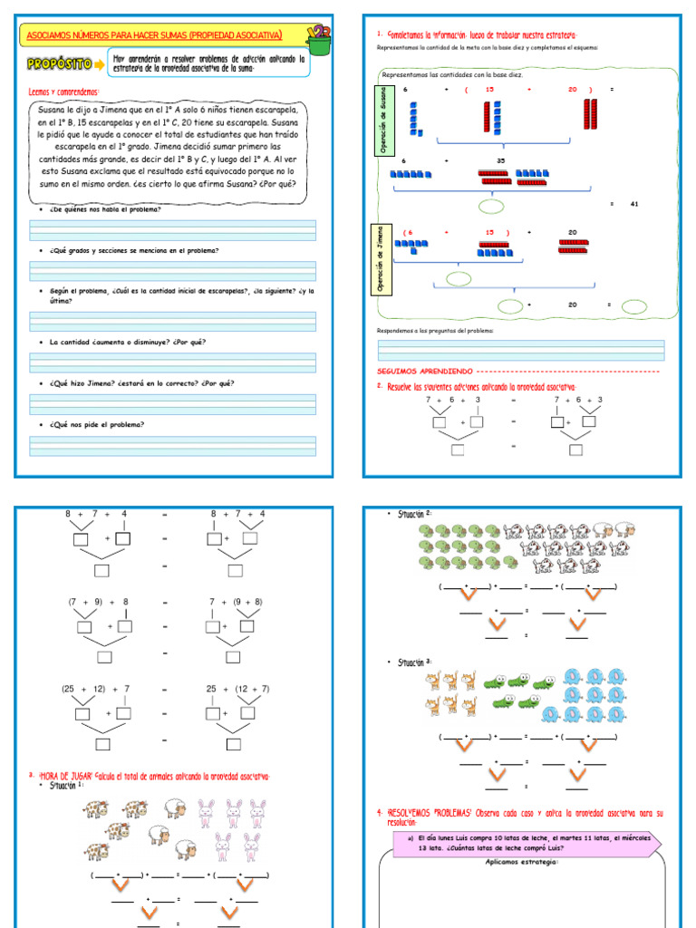 U4 S4 Ficha D4 Mat - Propiedad Asociativa | PDF