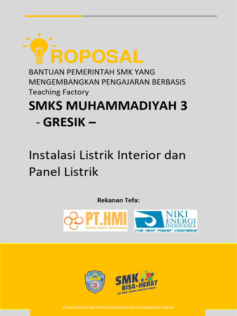 Proposal Pengajuan Program SMK Yang Mengembangkan Pengajaran Berbasis Pabrik (Teaching Factory ...