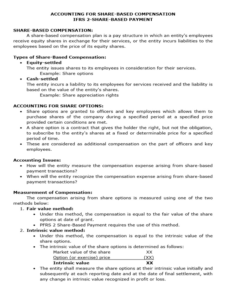 Accounting For Share-Based Compensation | PDF | Option (Finance) | Vesting