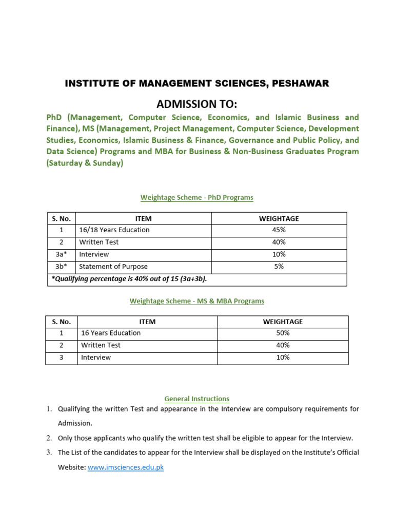 Model Paper MBA MS PHD Spring 2024 | PDF | Doctor Of Philosophy ...
