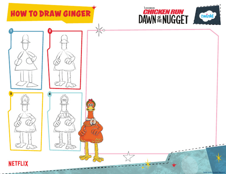 Chicken Run Dawn of The Nugget - How To Draw Ginger - After School | PDF