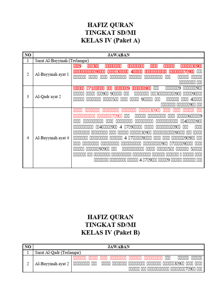 Jawaban HAFIZ QURAN | PDF
