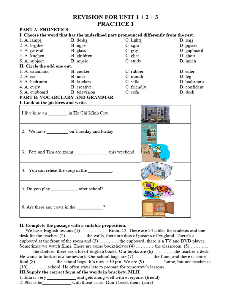 Revision For Unit 1 + 2 + 3 | PDF