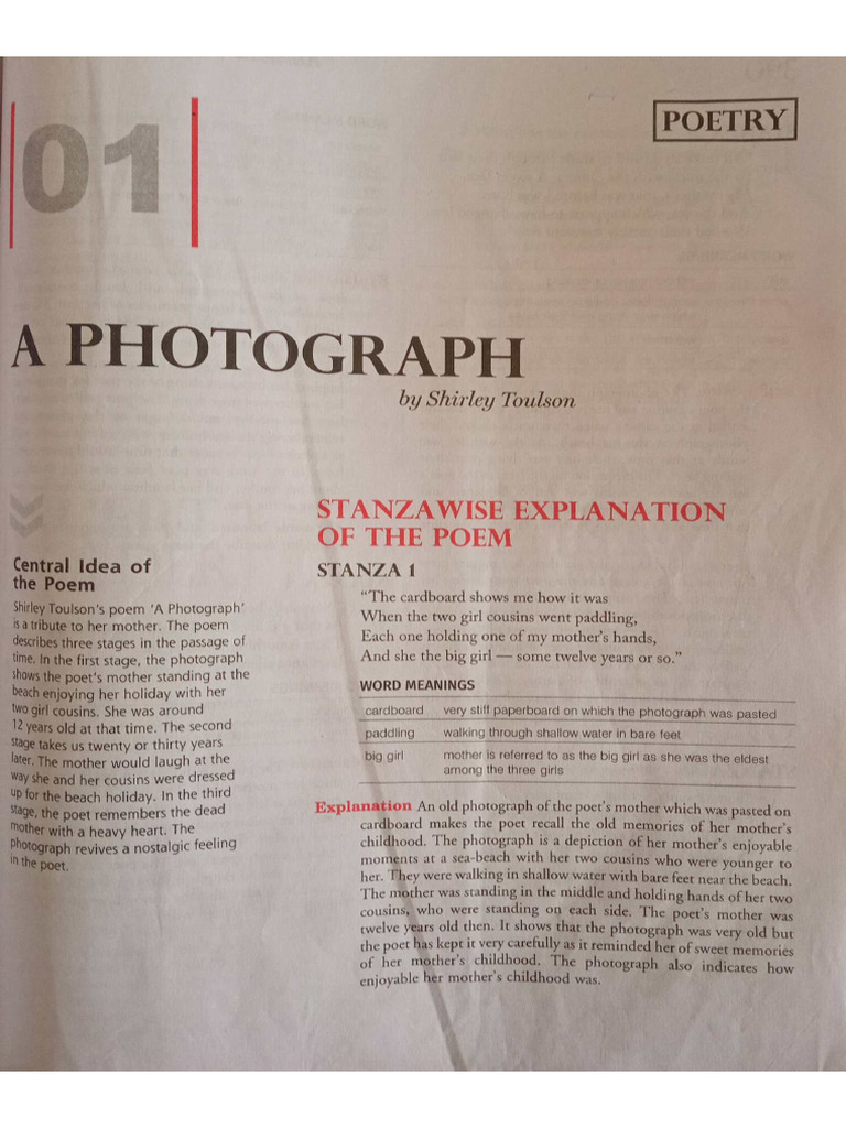 A Photograph - Notes | PDF