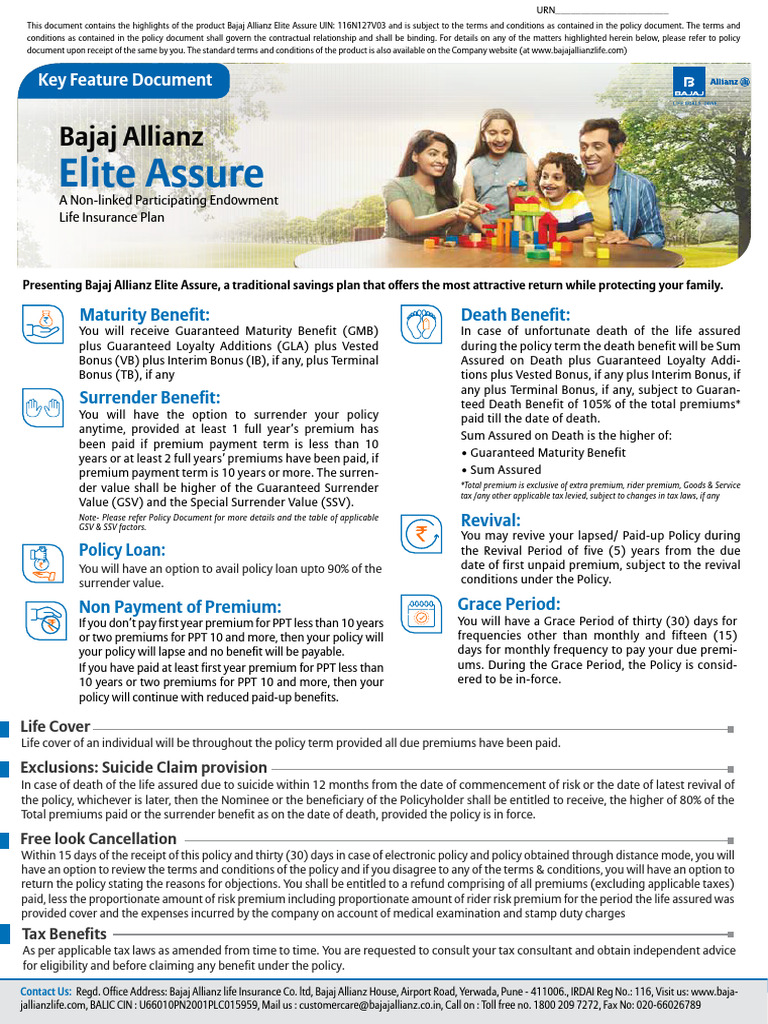 Elite Assure: Bajaj Allianz | PDF | Insurance | Life Insurance