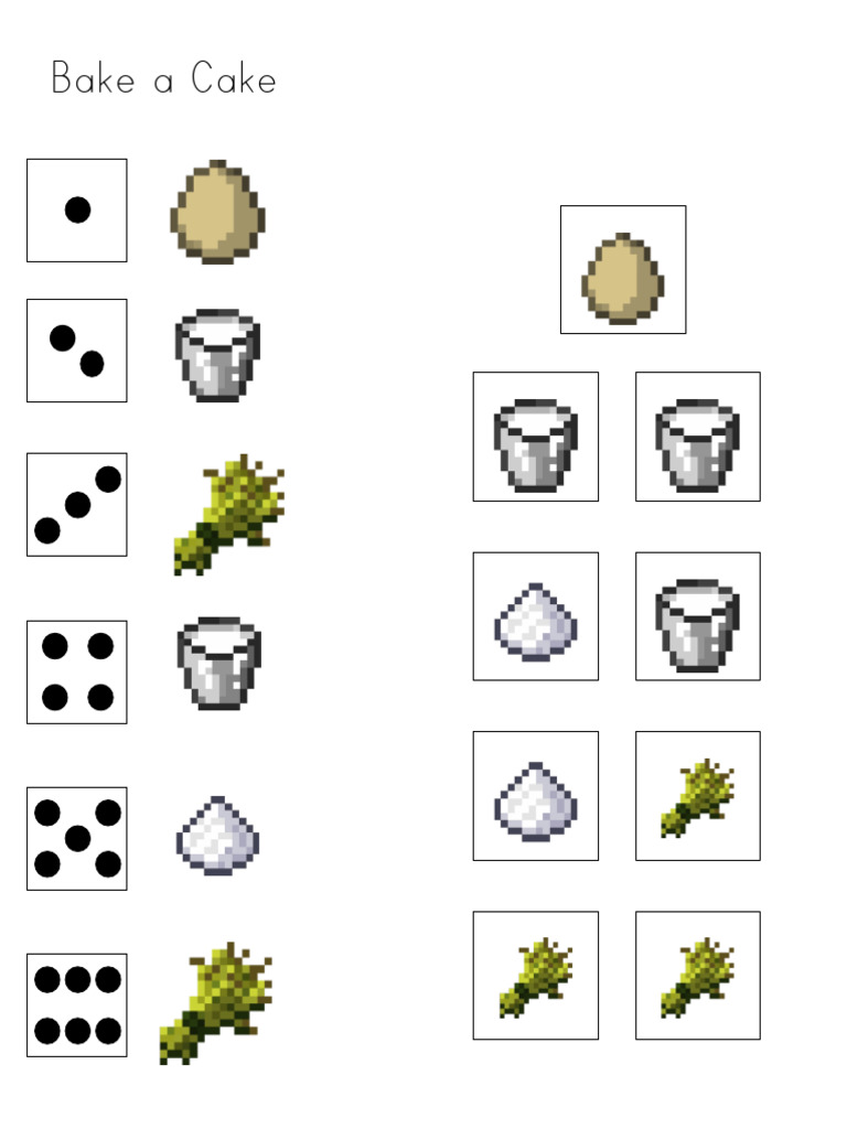 Minecraft Roll A Cake | PDF | Cakes | Foods
