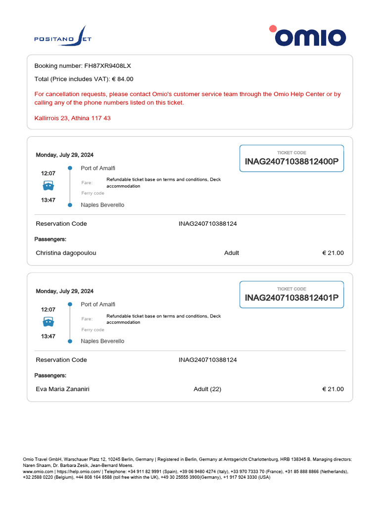 Omio Print Tickets FH87XR9408LX | PDF | Telephony | Public Transport