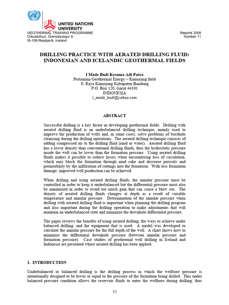 Drilling Practice With Aerated Drilling Fluid | PDF | Oil Well | Pump