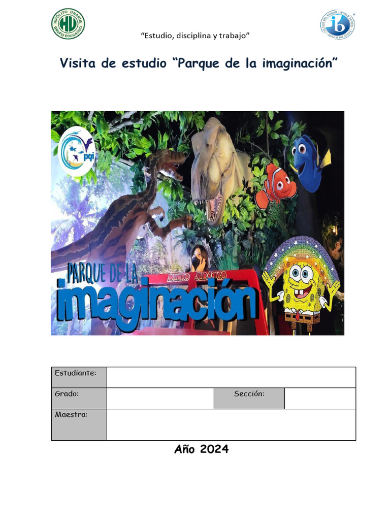 Visita de Estudio Al Parque de La Imaginación | PDF | Dinosaurios | Reptil