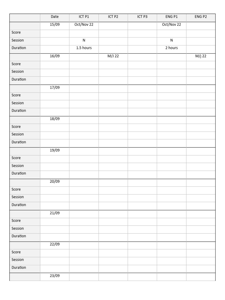 Past Papers Tracker | PDF | Sports & Recreation