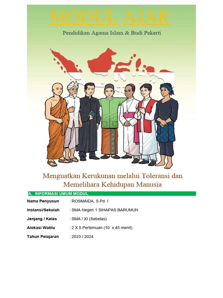6. MODUL AJAR 6 Menguatkan Kerukunan melalui Toleransi dan Memelihara ... 6. MODUL AJAR 6 Menguatkan Kerukunan melalui Toleransi dan Memelihara ...