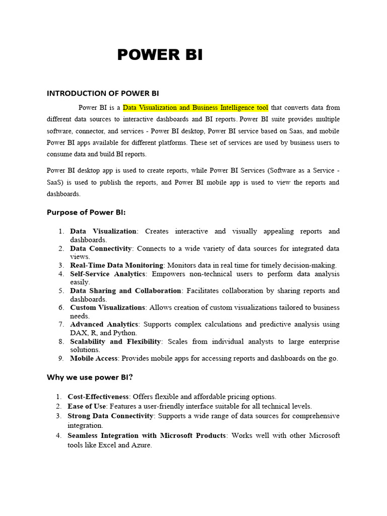 power bi documents | PDF | Business Intelligence | Mobile App