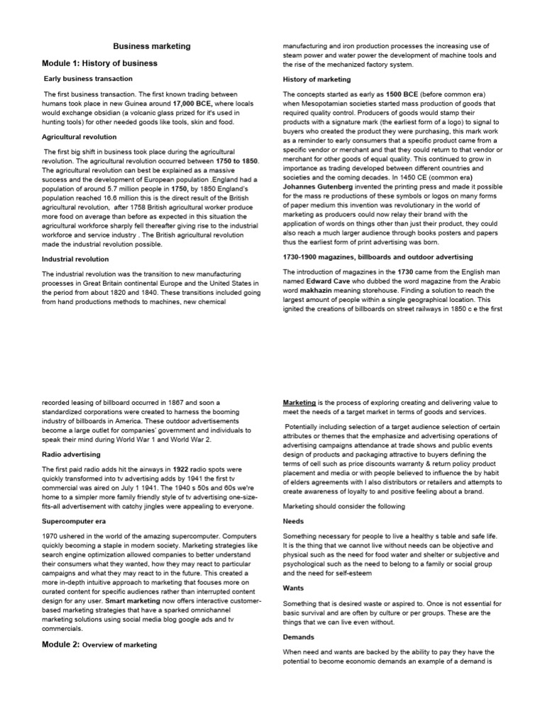 Business Market-Handouts For Print | PDF | Market Segmentation | Marketing