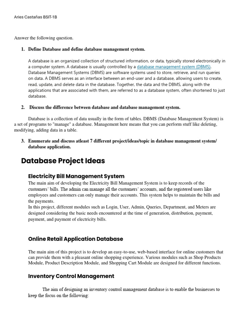 Bsit1b Act1 | PDF | Databases | Software