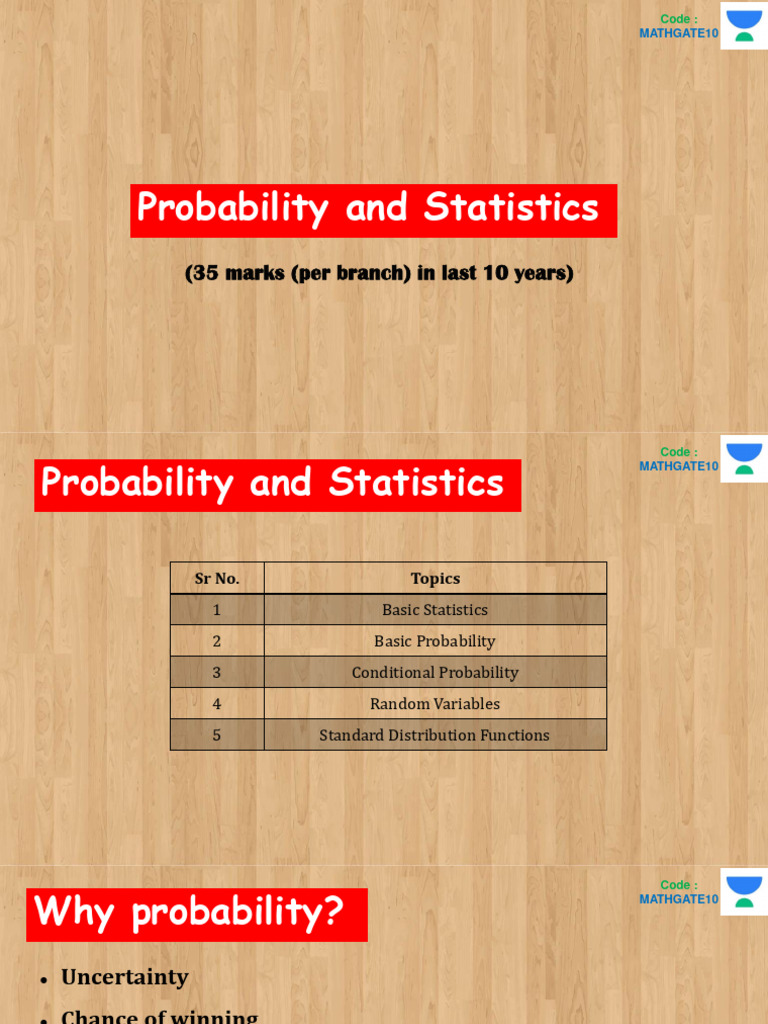 Probability | PDF | Random Variable | Probability Distribution