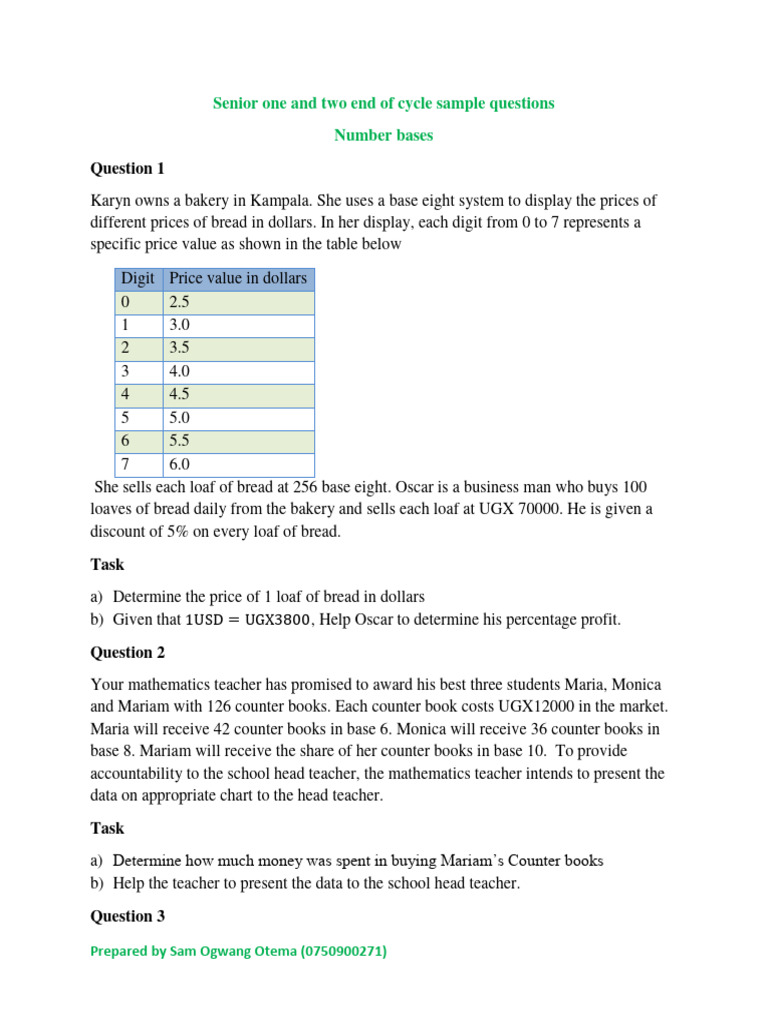 Mathematics Scenario Questions | PDF | Salary | Prices