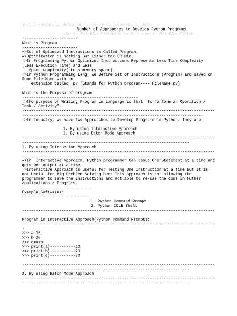Number of Approaches To Develop Python Programs | PDF | Programming ... Number of Approaches To Develop Python Programs | PDF | Programming ...