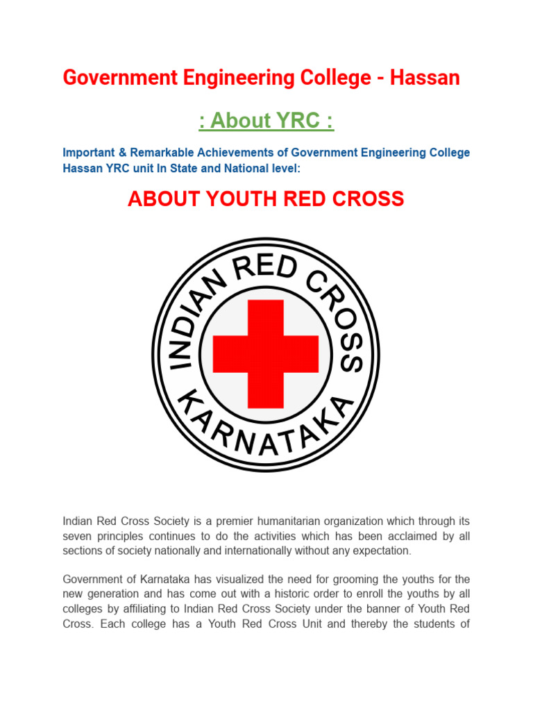 Youth Red Cross at Government Engineering College | PDF | International ...