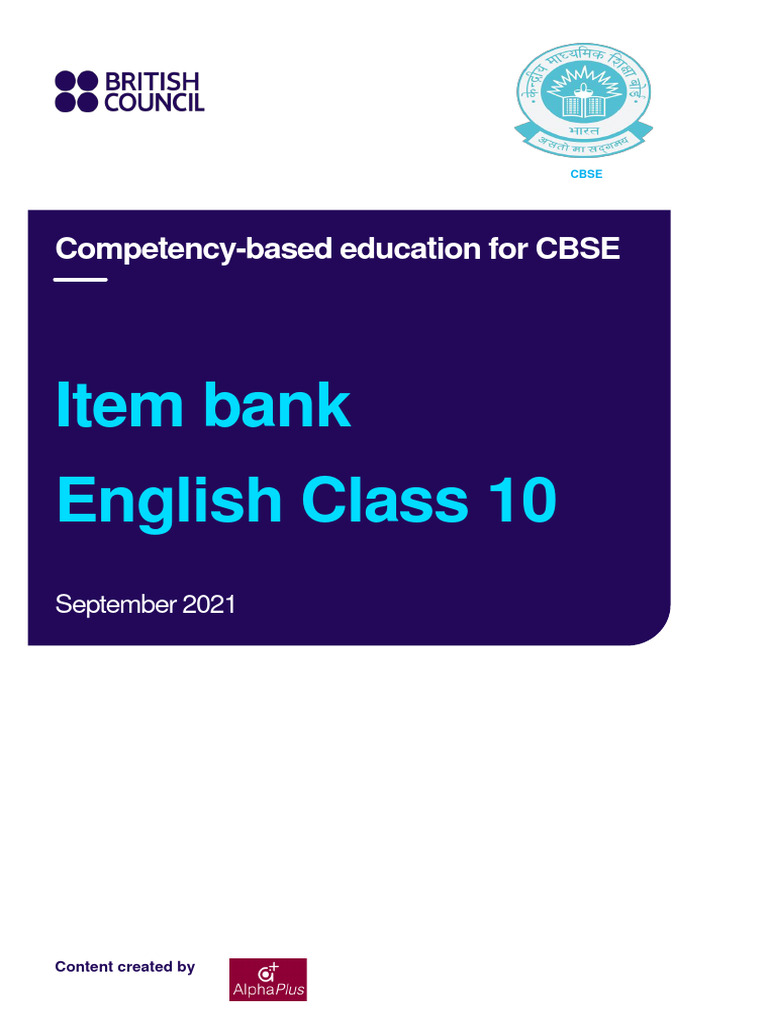 Item Bank English Class 10 | PDF | Metadata | Lesson Plan