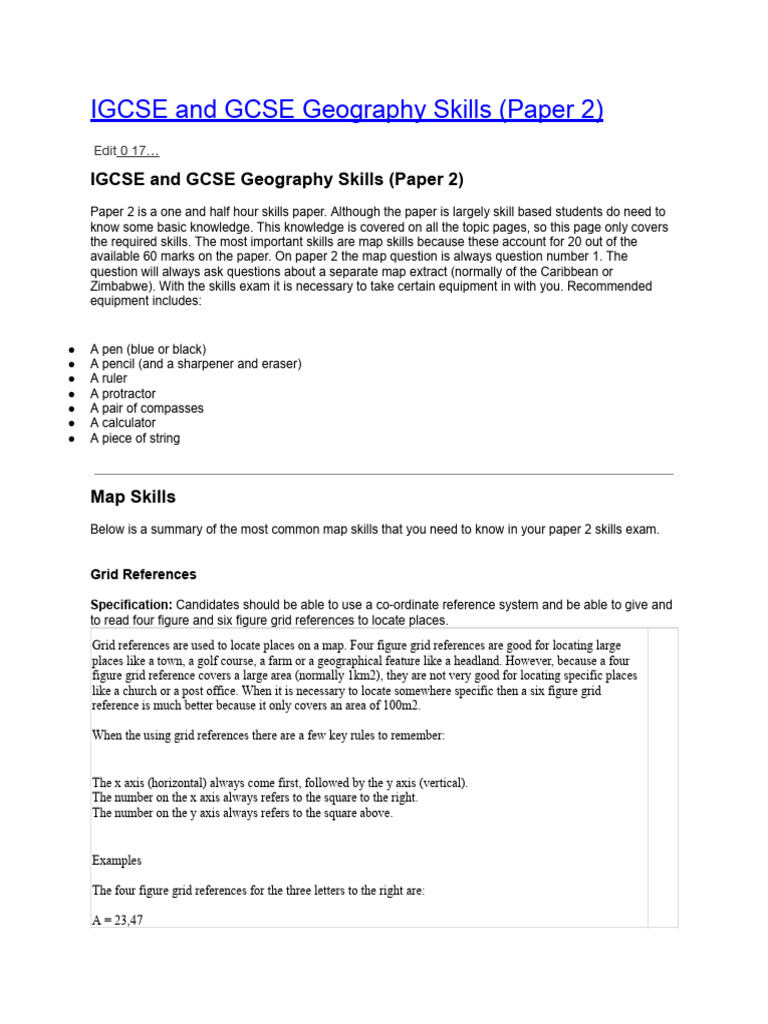 igcse geog skills part2 tips (1) | Download Free PDF | Contour Line | Map