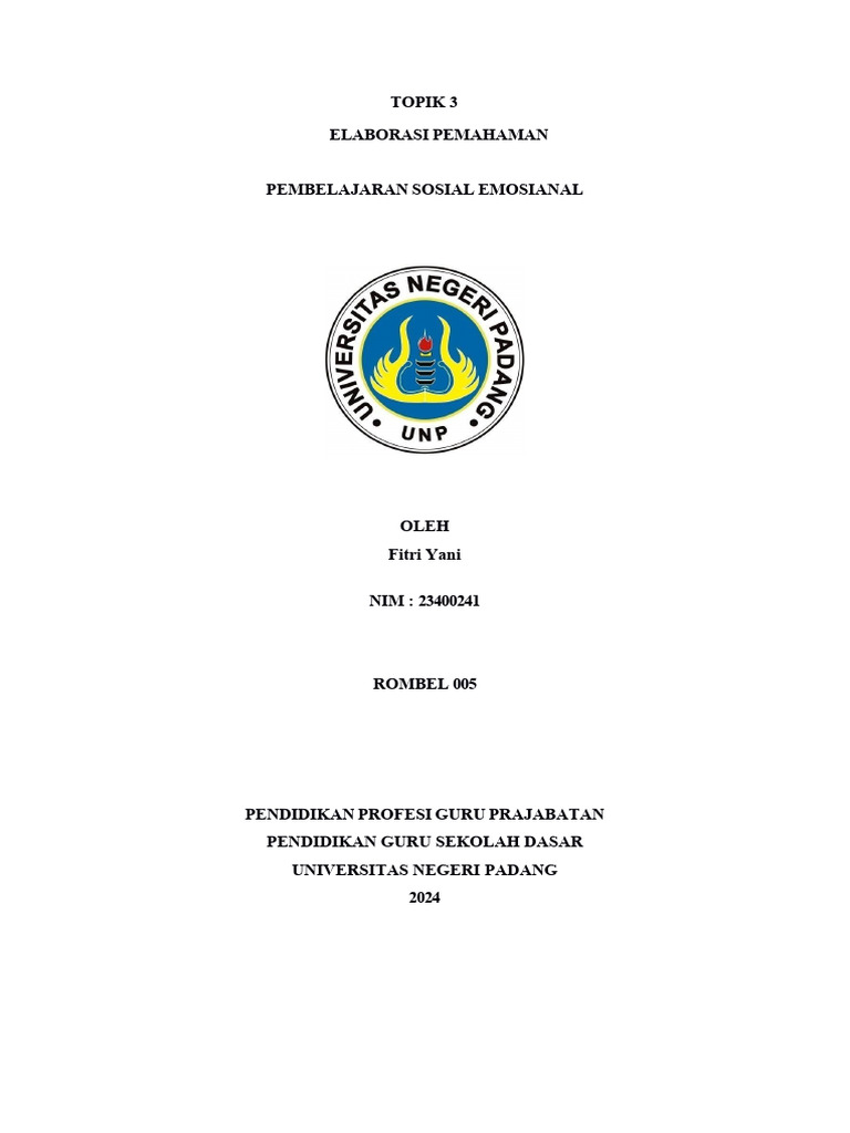 TOPIK 3PSE ELABORASI PEMAHAMAN - Fitri Yani | PDF