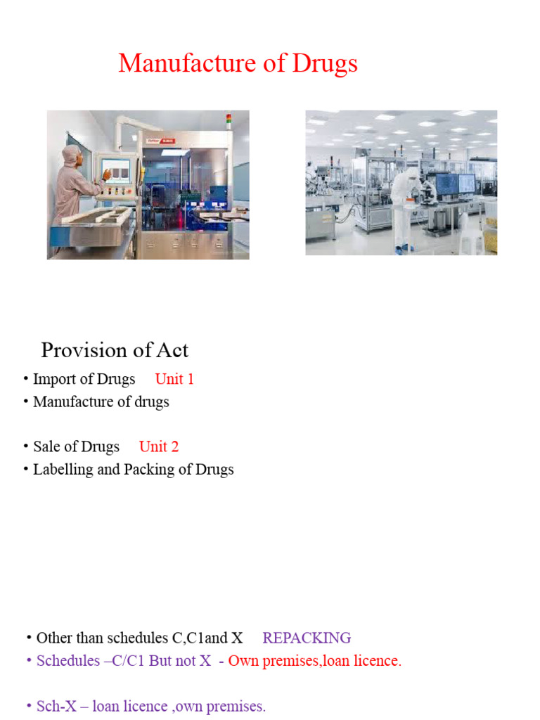 Drug Manufacturing License Guidelines | PDF | License | Pharmacology