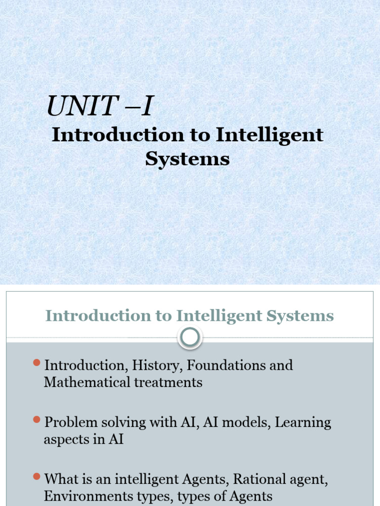 Introduction TO Intelligent Agents | PDF | Artificial Intelligence | Intelligence (AI) & Semantics