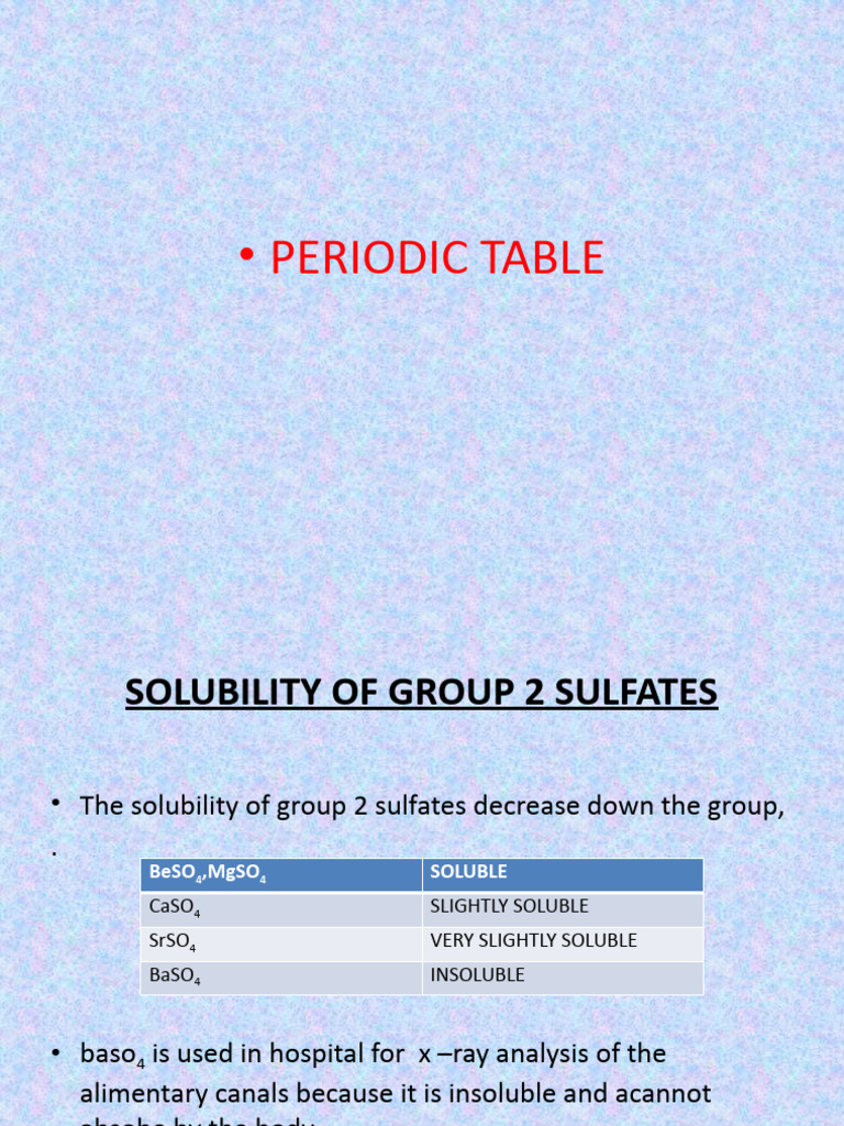 Periodic Table | PDF | Nitrate | Carbonate