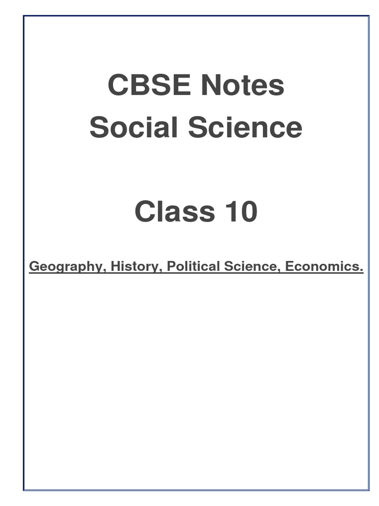Cbse 10th Social Notes | PDF | Rock (Geology) | Water