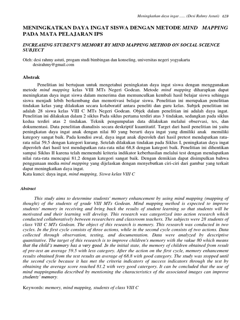 Meningkatkan Daya Ingat Siswa Dengan Metode Mind Mapping | PDF | Sains & Matematika