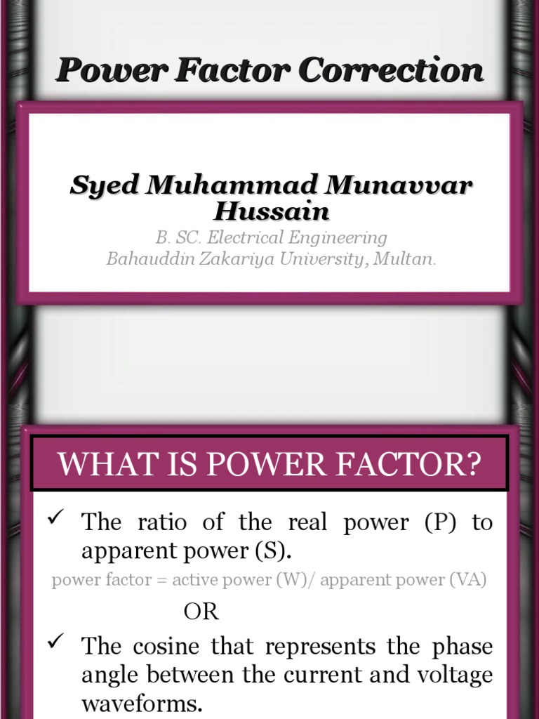 Power Factor Correction | PDF | Ac Power | Electronic Engineering