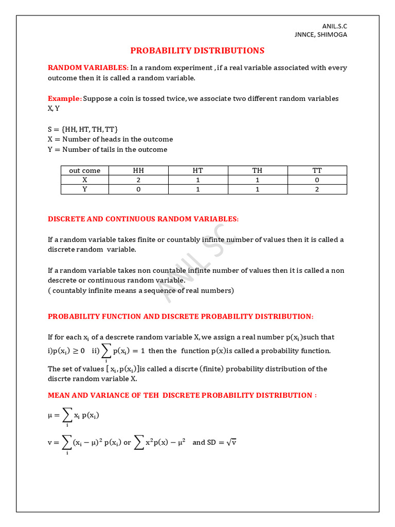 Mod 3 | PDF | Probability Distribution | Random Variable