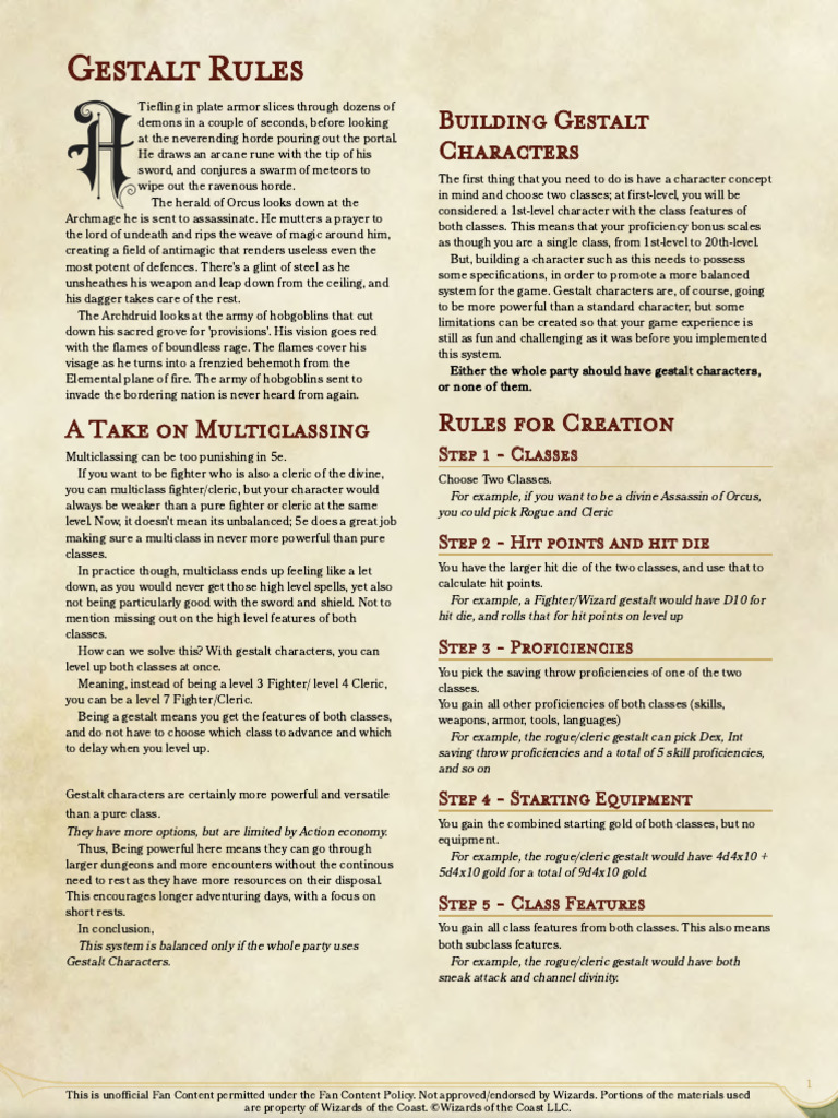 Gestalt Rules, by Lucifer | PDF | D20 System | Gary Gygax Games
