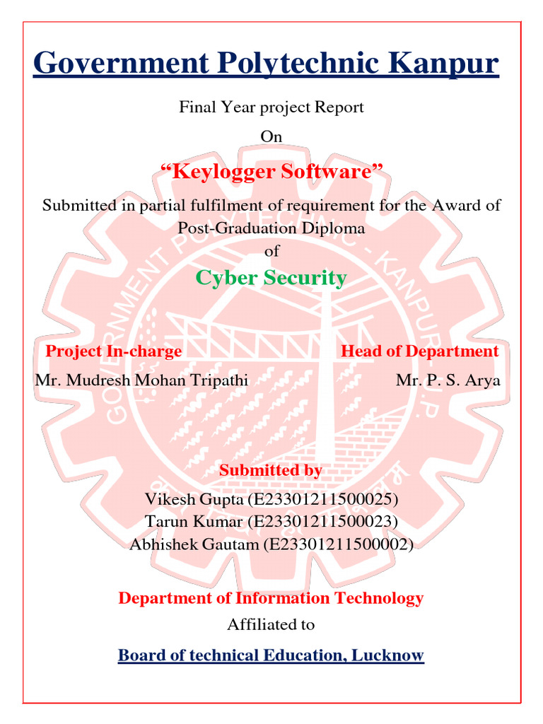 Keylogger Major Project Report and This Is Final | PDF | Computer Keyboard | Malware