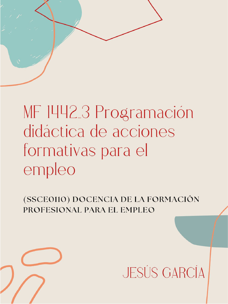 MF1442_3 Programación didáctica de acciones formativas para el empleo ...