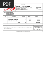 Tyre Purchase Invoice from Jaggi Tyre Shoppe | PDF