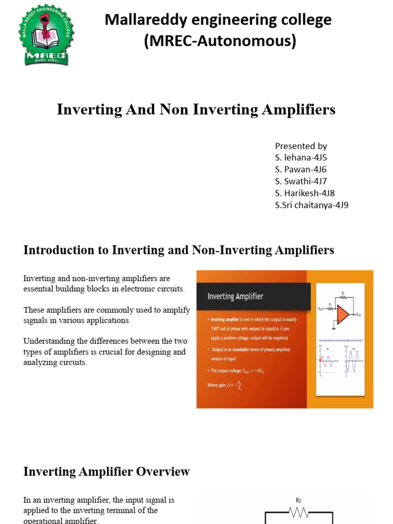 Inverting vs Non-Inverting Amplifiers | PDF | Amplifier | Operational Amplifier