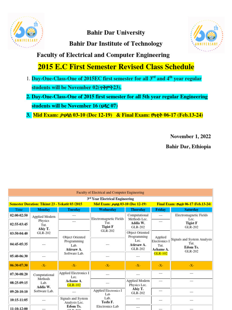 Final Class Schedule (2051EC) | PDF | Wireless | Telecommunications