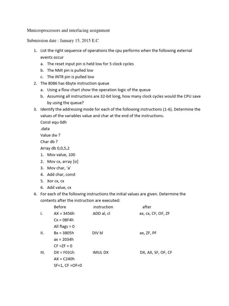 Questons | PDF | Computer Memory | Assembly Language
