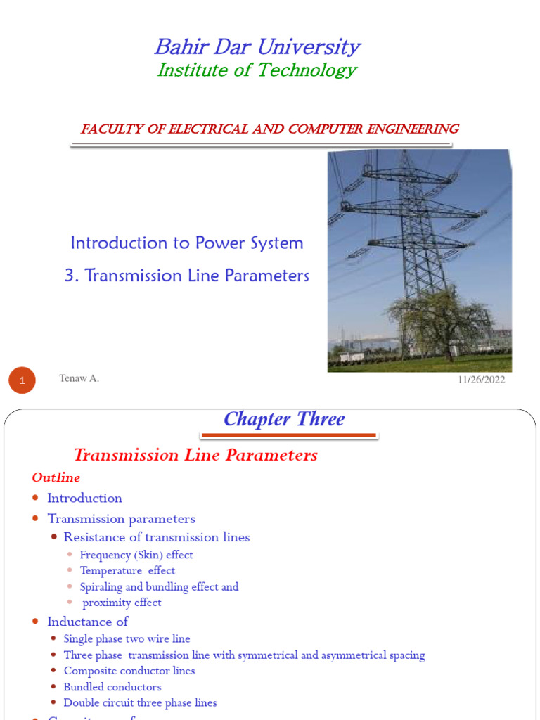 Chapter Three (Parameters of TX Lines) | PDF | Electric Power ...