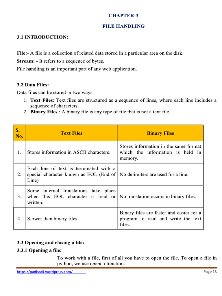 Chapter 5 Data File Handling | PDF Chapter 5 Data File Handling | PDF
