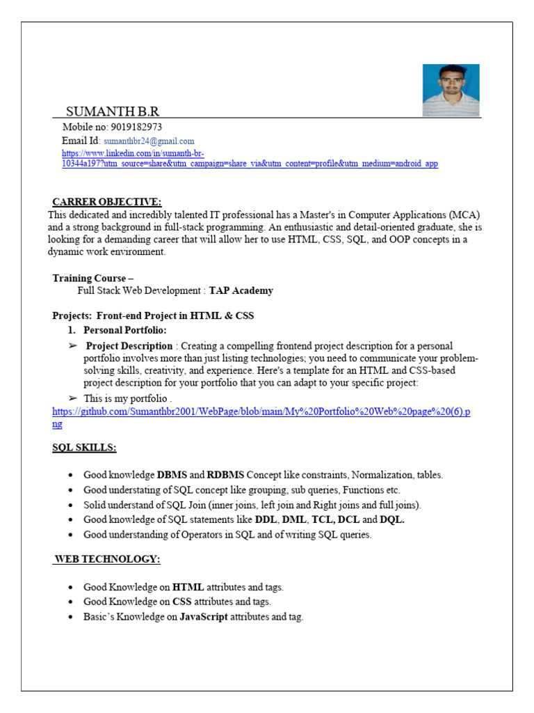 Resume 544e76 | PDF | Machine Learning | Sql