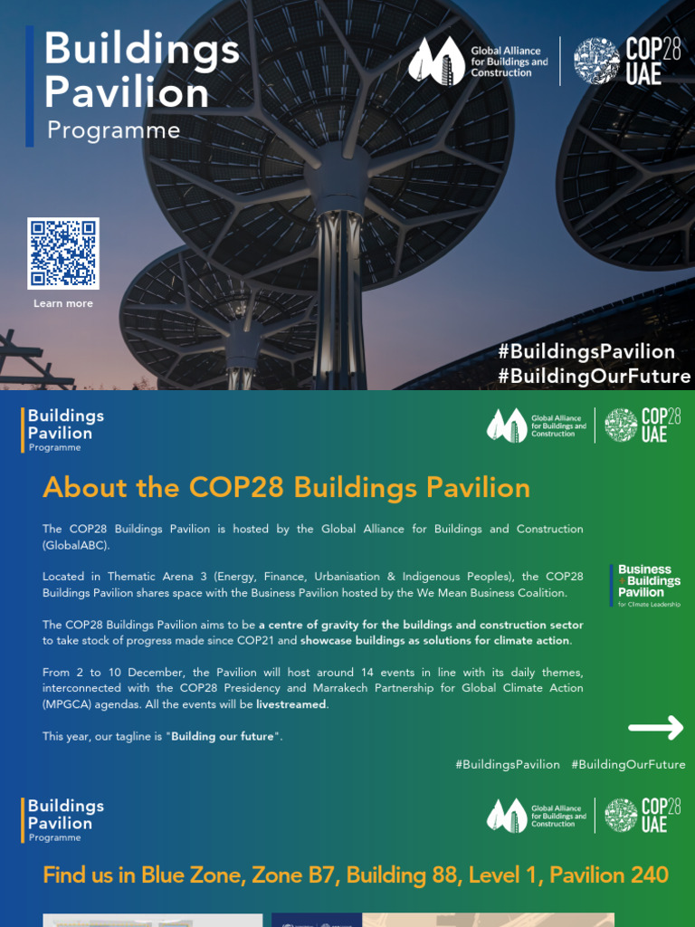 COP28 Buildings Pavilion Programme - FINAL | PDF | Climate Change ...