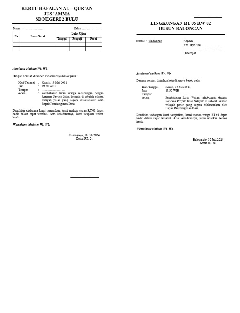 Undangan-Rapat-RT-versi-2 | PDF