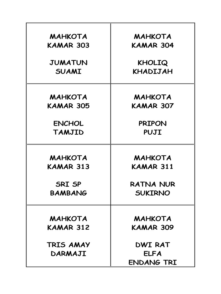 Hotel Room Assignments | PDF