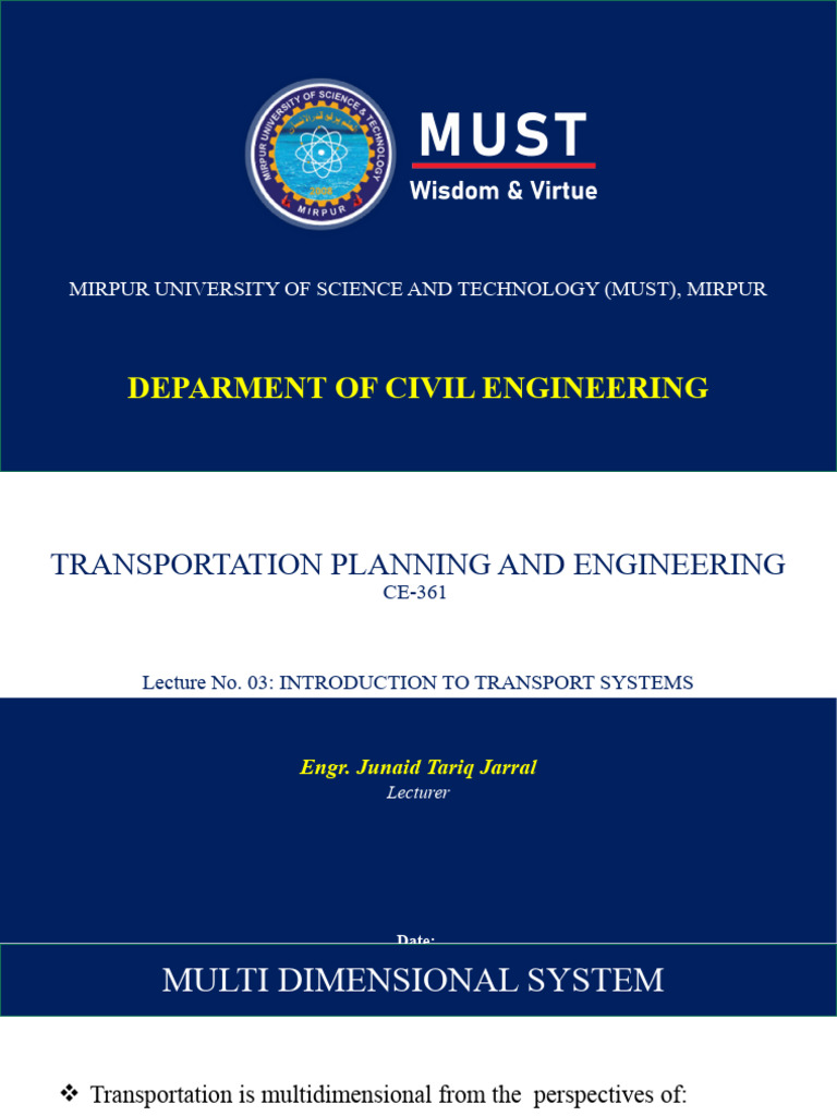 04 Lecture 3 Intro to Tranport System | PDF