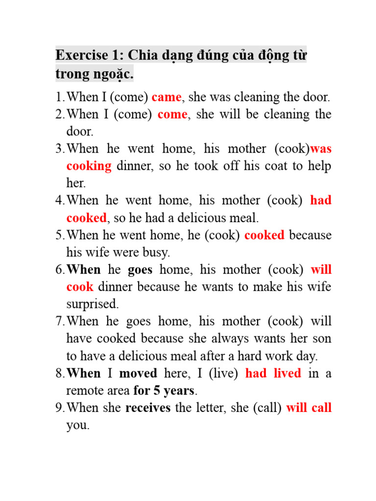 (Exercise) The Sequence of Tense | PDF | Language Arts & Discipline